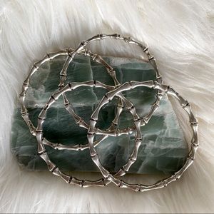Vintage | Jewelry | Vintage Sterling Silver Bamboo Bangle Bracelets ...